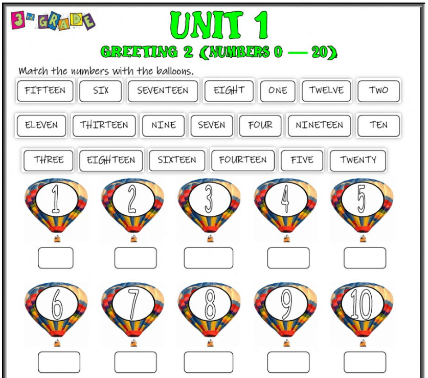 Interactives | Unit 1 of Grade 3