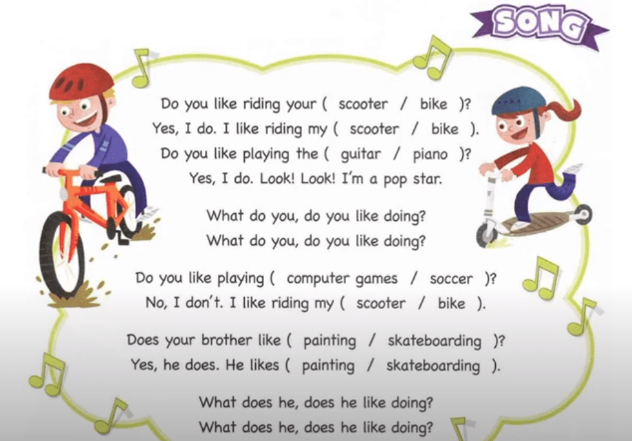 Songs | Unit 4 of Grade 4